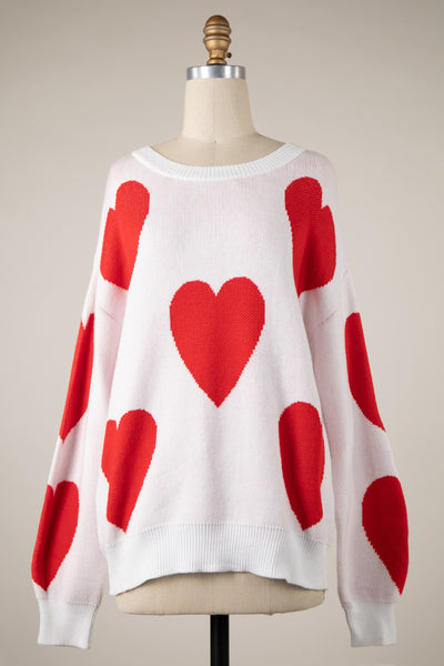 Heart Print Pattern Valentine Sweater – Miracle Sweater