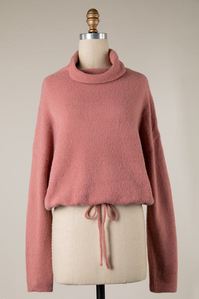 TURTLENECK WAIST DRAWSTRING SOFT KNIT SWEATER 1 PACK – Miracle Sweater