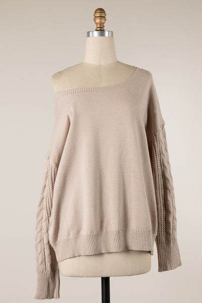 CABLE BRAID SLEEVES KNIT SWEATER 1 PACK – Miracle Sweater
